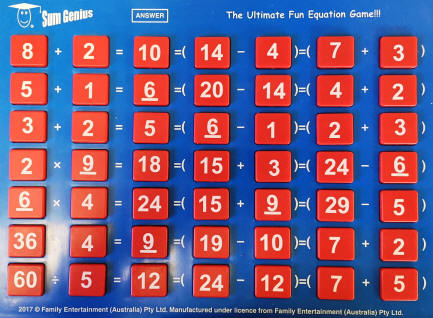 Sum Genius Educational Board Game Puzzle helping develop Numeracy Skills